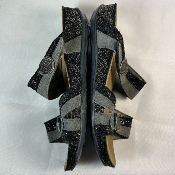 Romika | Shoes | Romika Womens Slides Sandals Black Leather Hook And ...